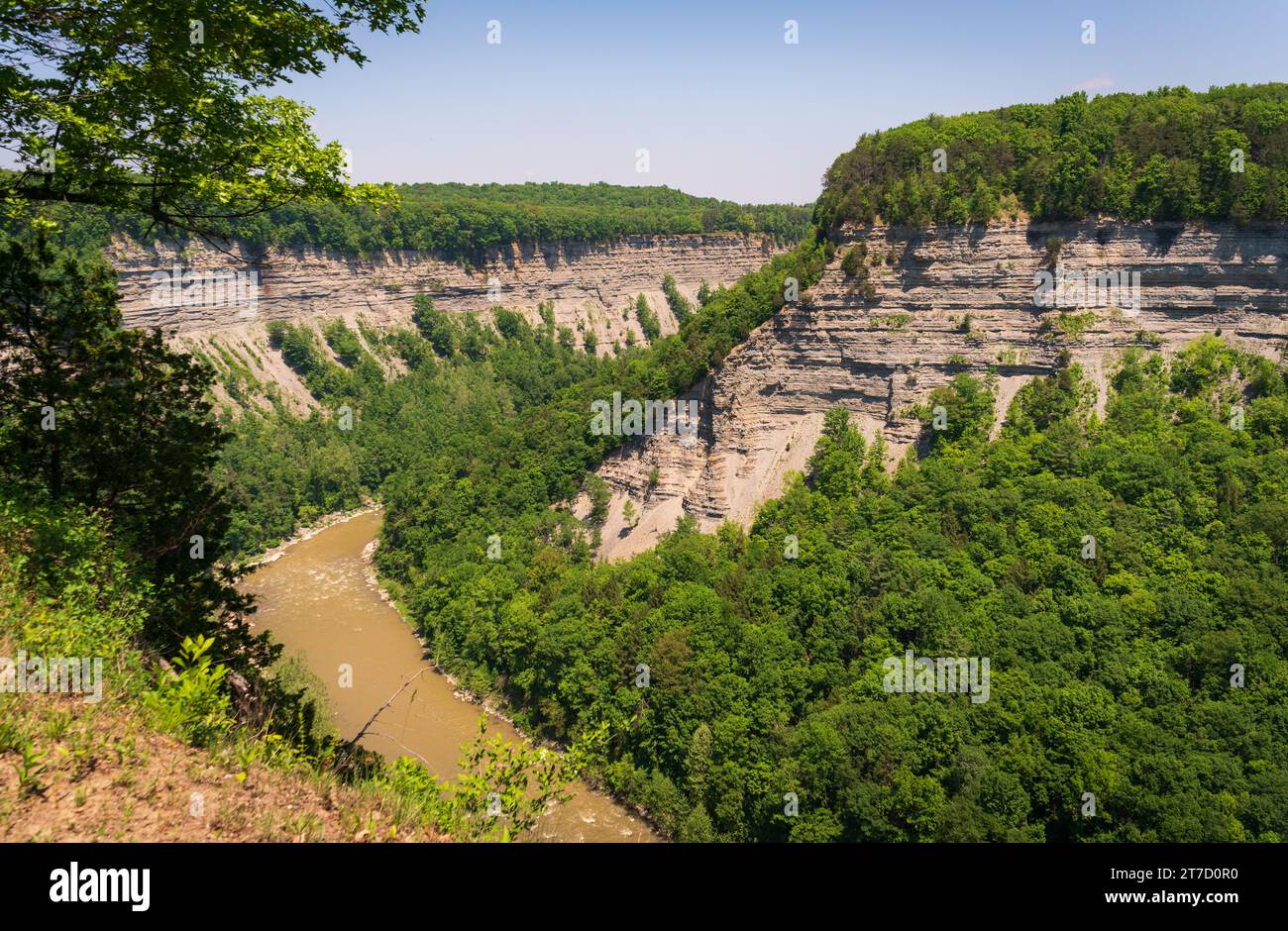The Genesee River at Letchworth State Park in New York State Stock ...