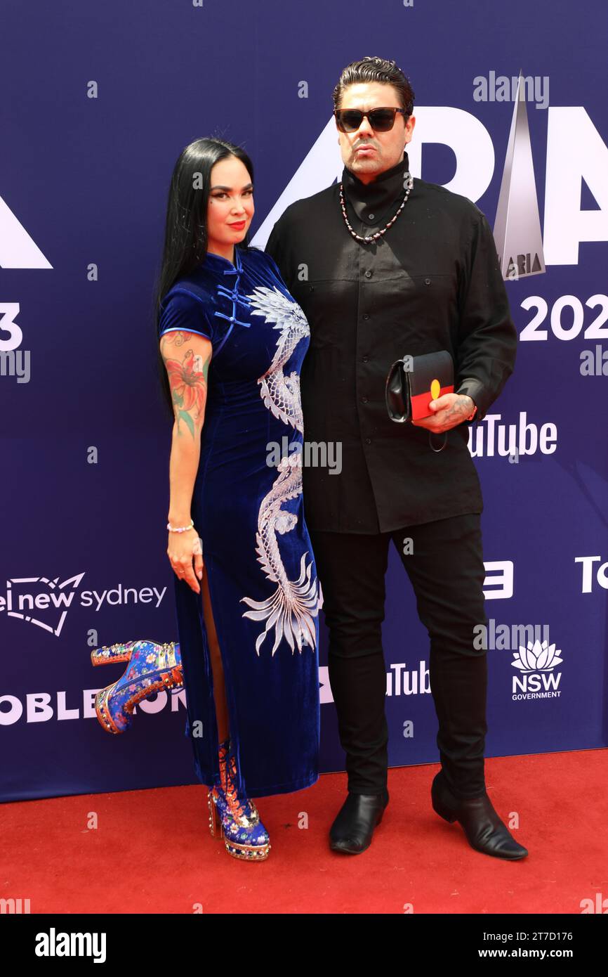 Sydney, Australia. 15th November 2023. Bronnie Jane Lee and Dan Sultan attends the 2023 ARIA ...