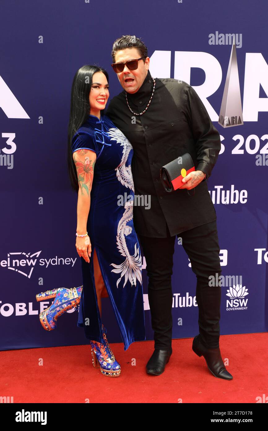 Sydney, Australia. 15th November 2023. Bronnie Jane Lee and Dan Sultan attends the 2023 ARIA ...