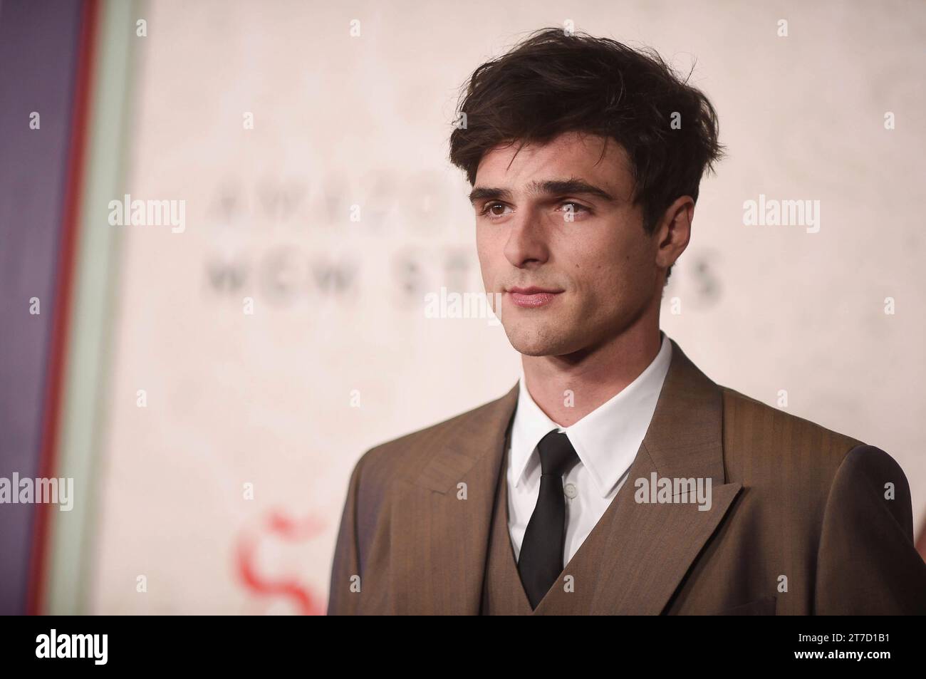 Jacob Elordi arrives at the premiere of "Saltburn" on Tuesday, Nov. 14 ...