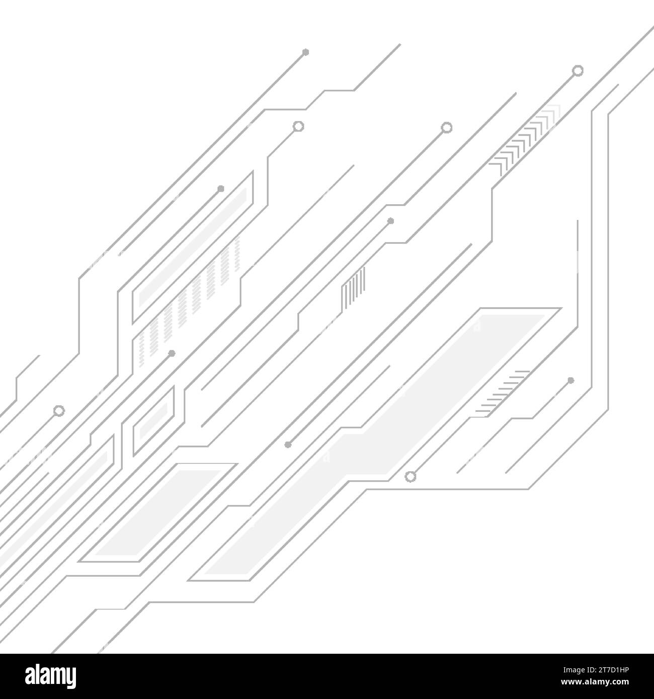 Tech Grey Futuristic Circuit Board Lines Abstract Background Vector Computer Chip Graphic