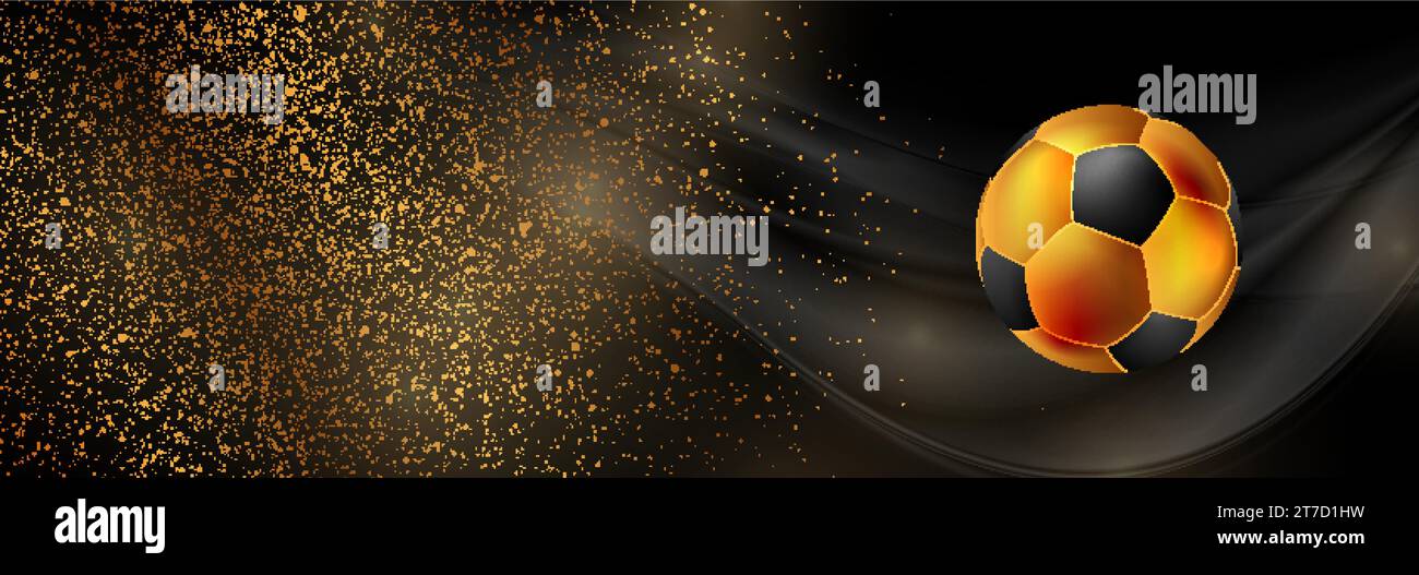 Luxury sport background with golden particles and soccer ball. Vector ...