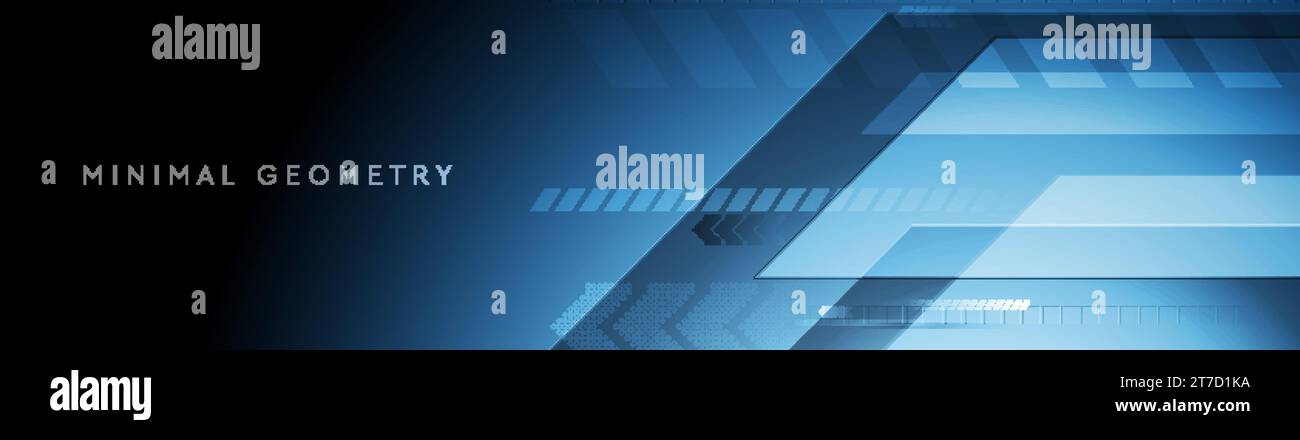 Dark blue tech geometric abstract minimal background. Vector banner ...