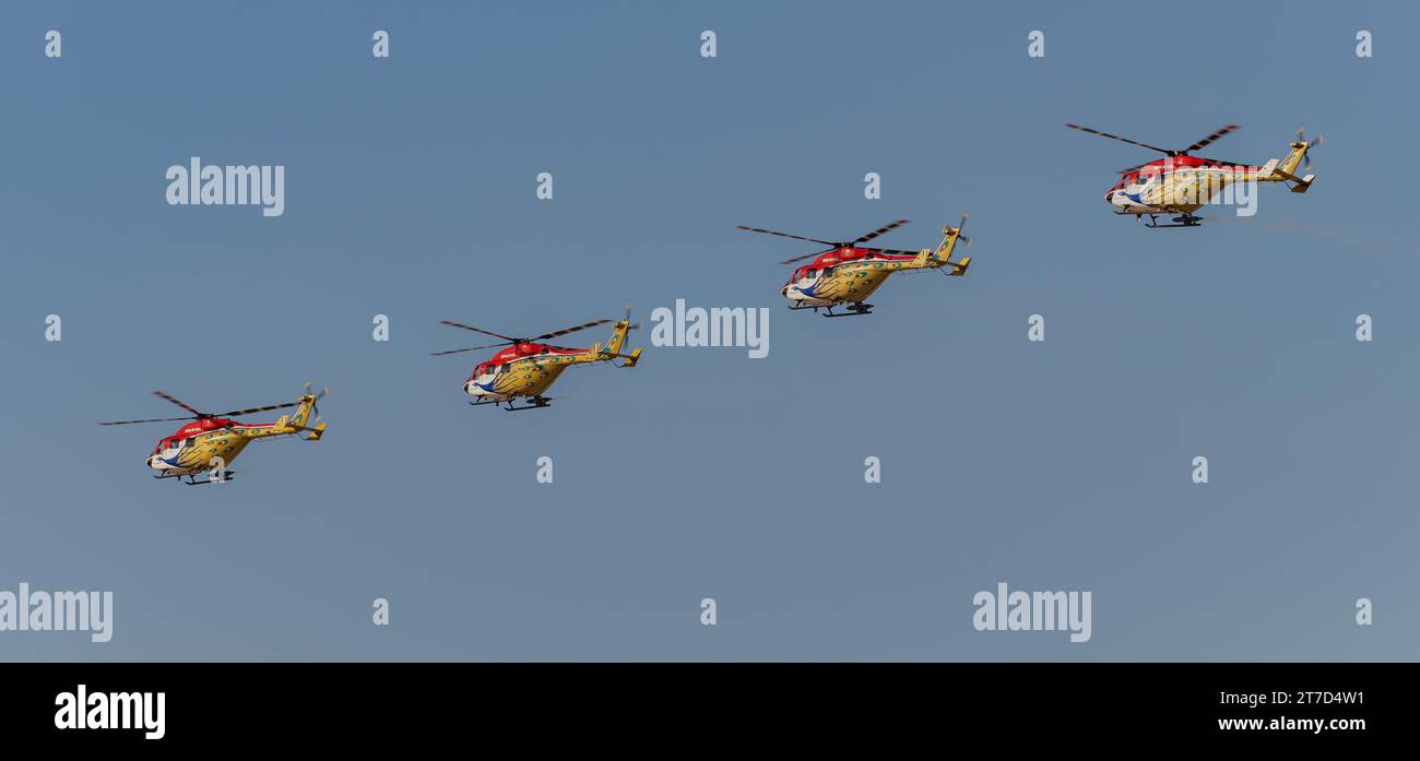 Sarang Display Team at Dubai Air Show 2023 in Dubai, UAE Stock Photo ...