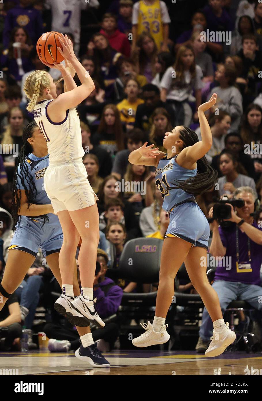 Baton Rouge, USA. 14th Nov, 2023. LSU Lady Tigers guard Hailey Van Lith ...