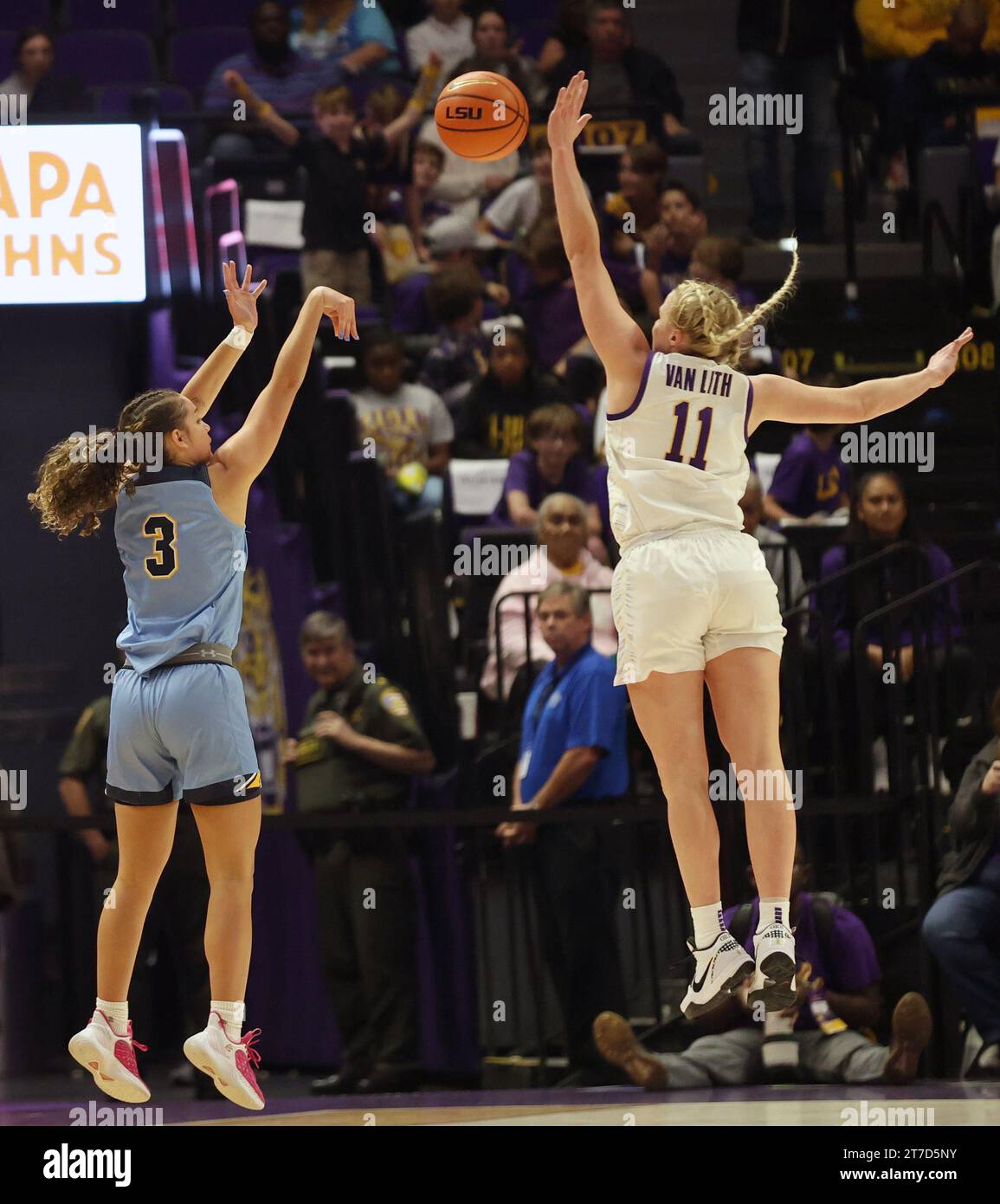 Baton Rouge, USA. 14th Nov, 2023. LSU Lady Tigers guard Hailey Van Lith ...