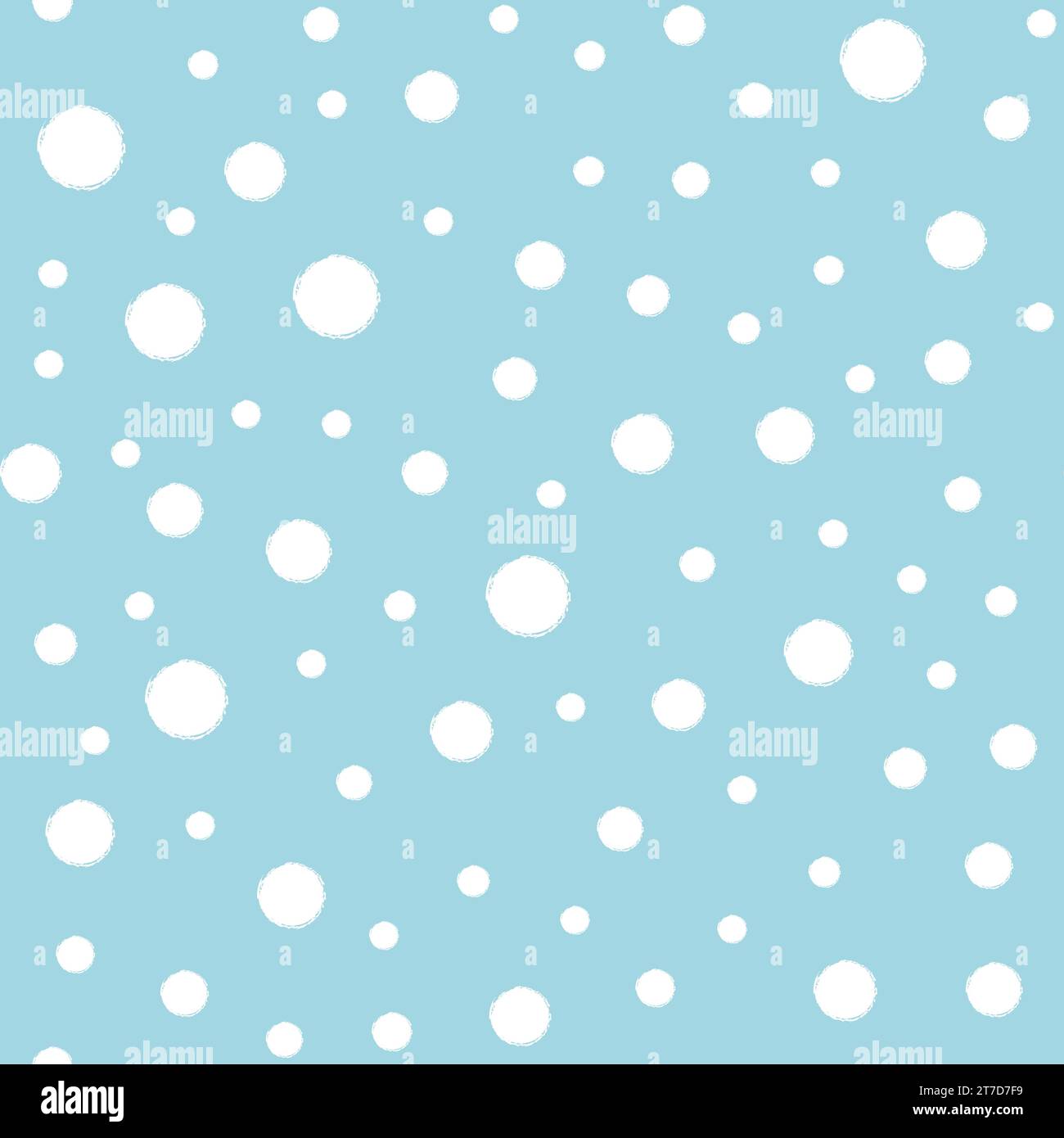 White snow falling on blue background. Seamless pattern Stock Vector ...
