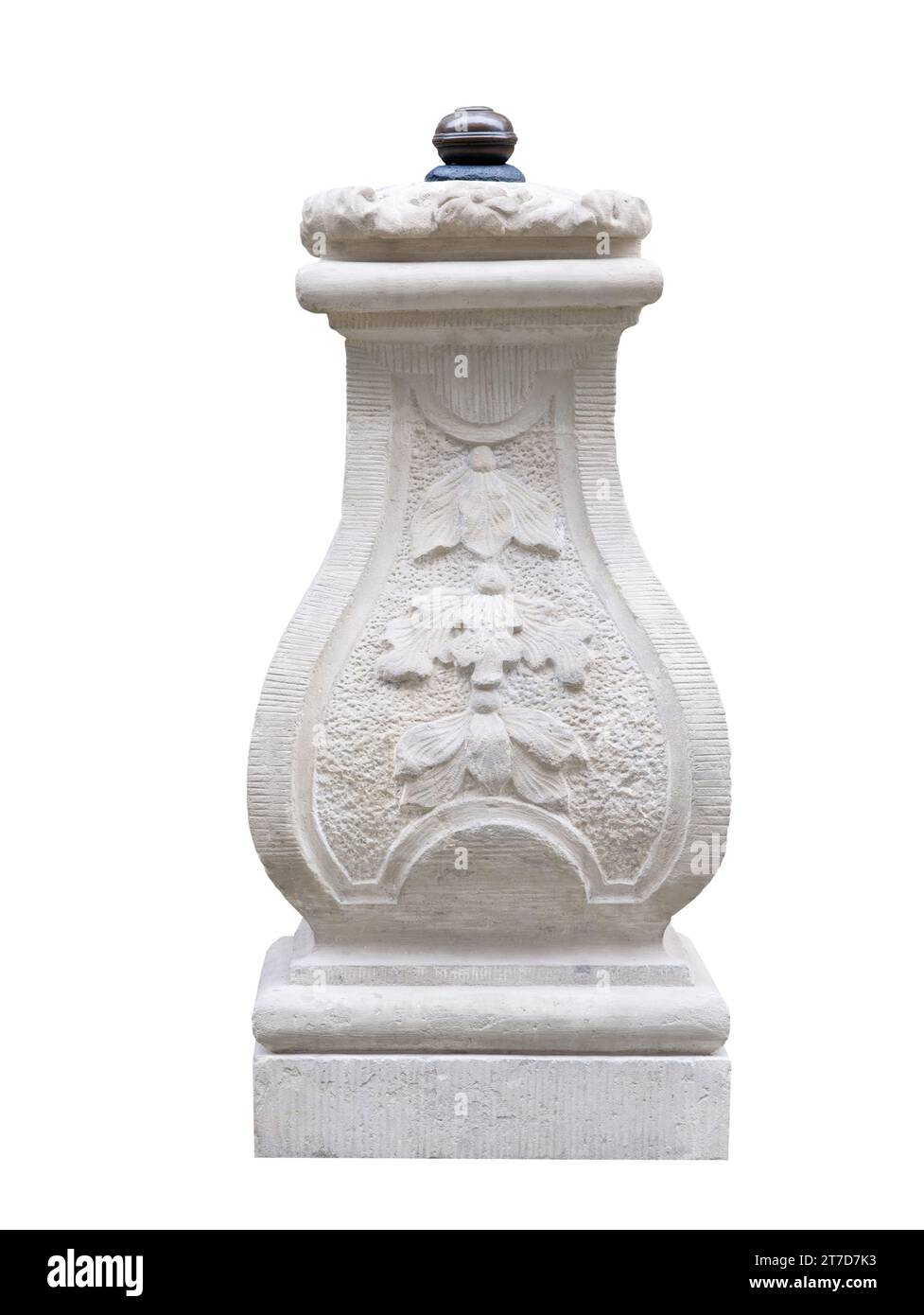 medieval stone column for the stairs of the entrance to the house on a ...