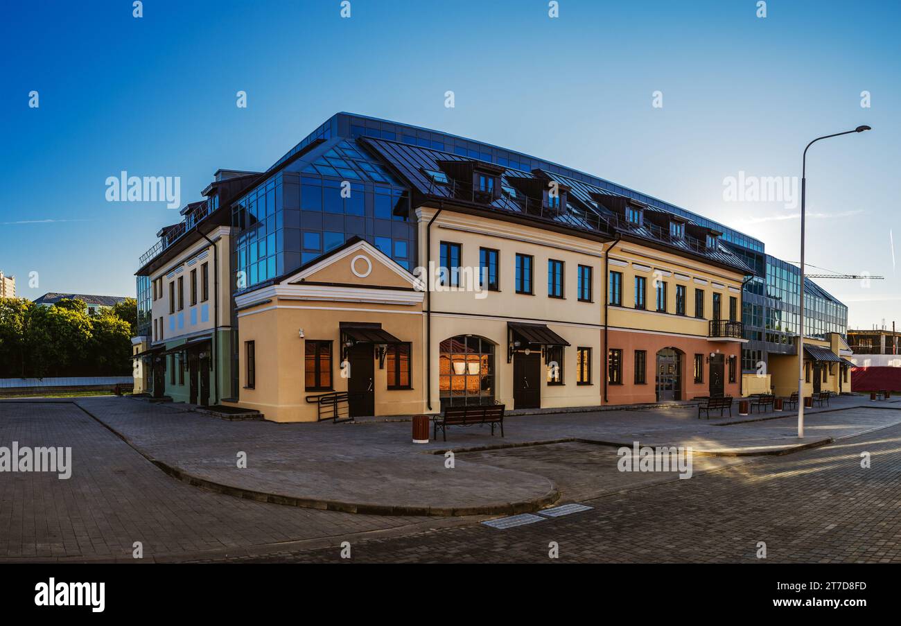 Soviet-built building in street Lenin, Minsk. Minsk is the capital and ...