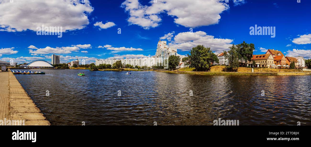Svisloch river flows through Minsk, the capital of Belarus Stock Photo ...