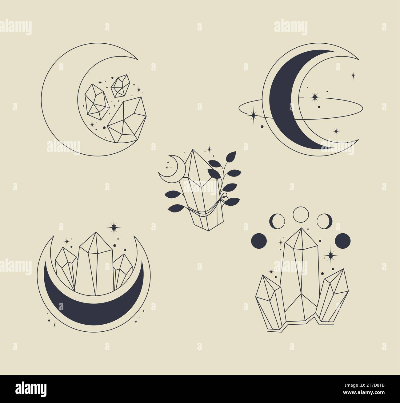 Healing crystal collection Stock Vector Images - Alamy