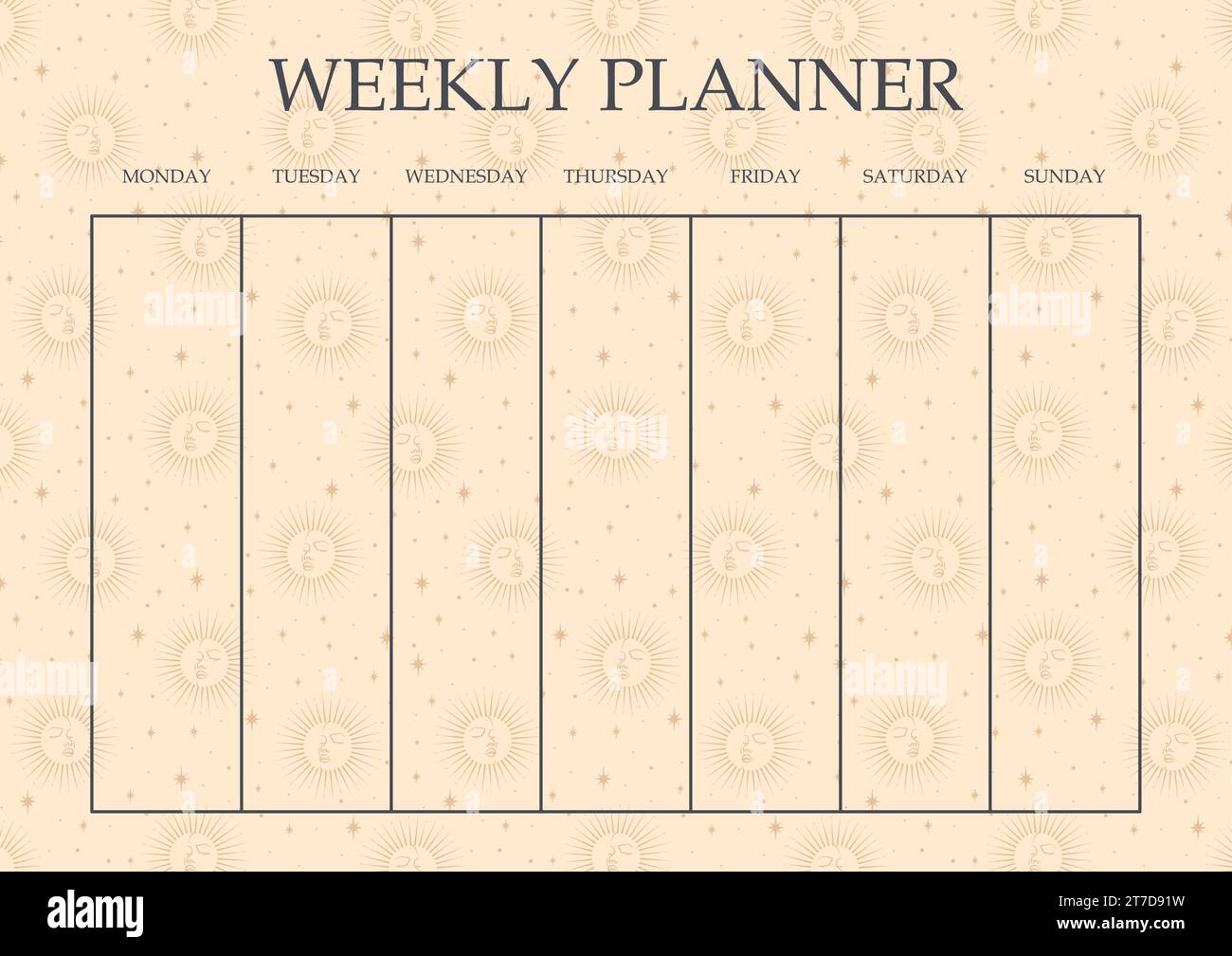 Time management weekly planner design in pastel colors Stock Vector ...