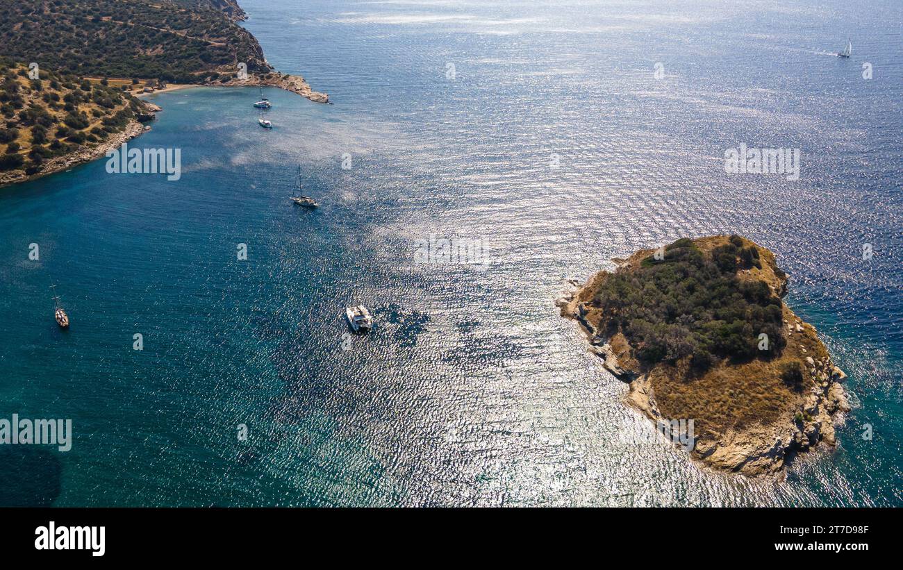 Sailboat anchorage at Soupia , Argolida, Greece Stock Photo - Alamy