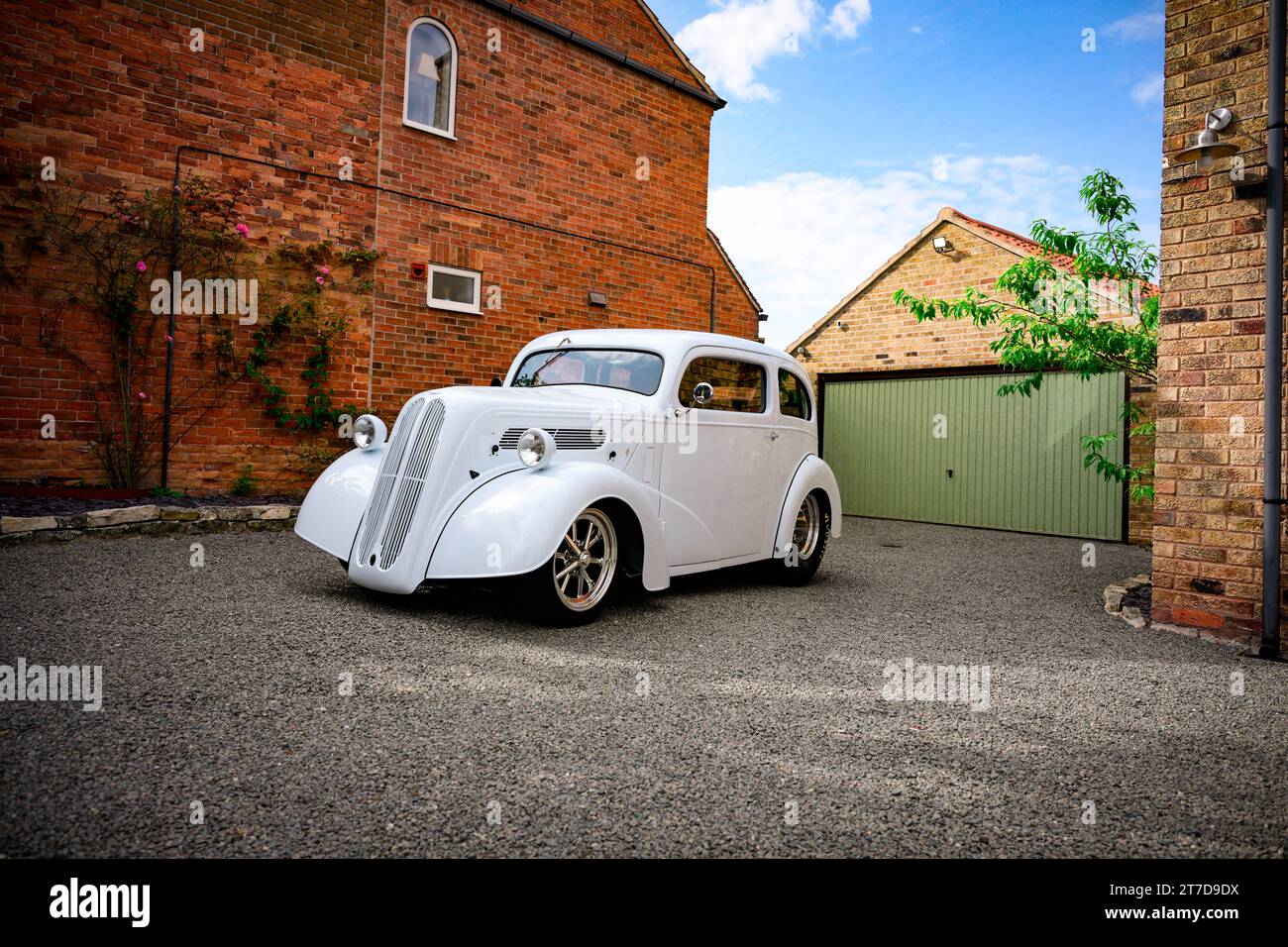White 1956 Ford Popular Custom Car Stock Photo - Alamy
