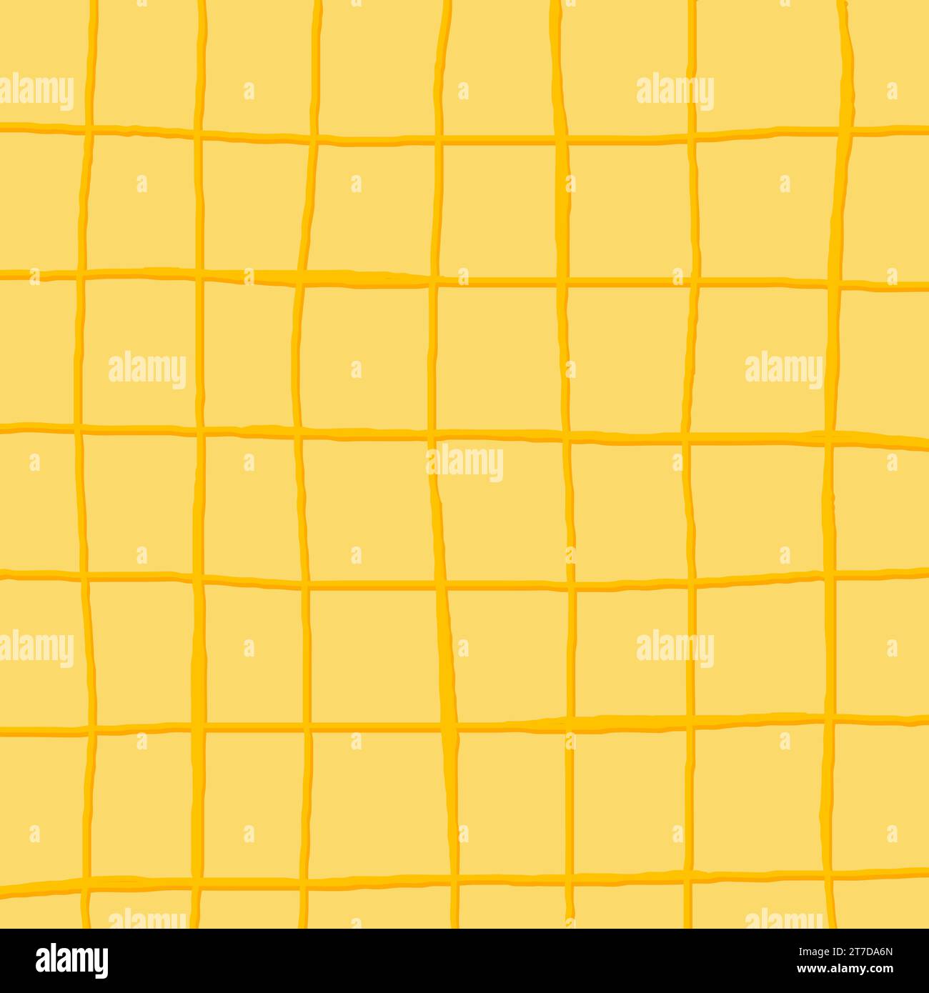 Hand Drawn yellow plaid with simple Vector snowy Pattern. Doodle ...