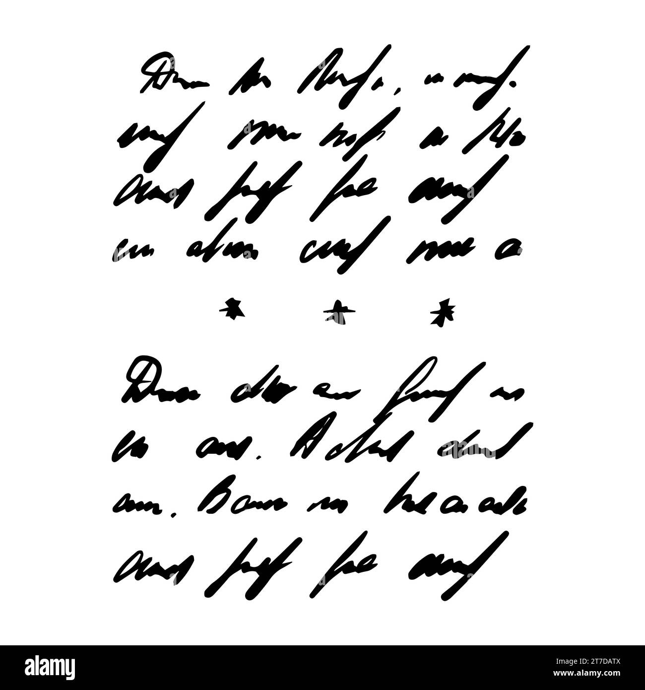 Handwritten Unreadable ink stroke, doodle illegible fictional language ...