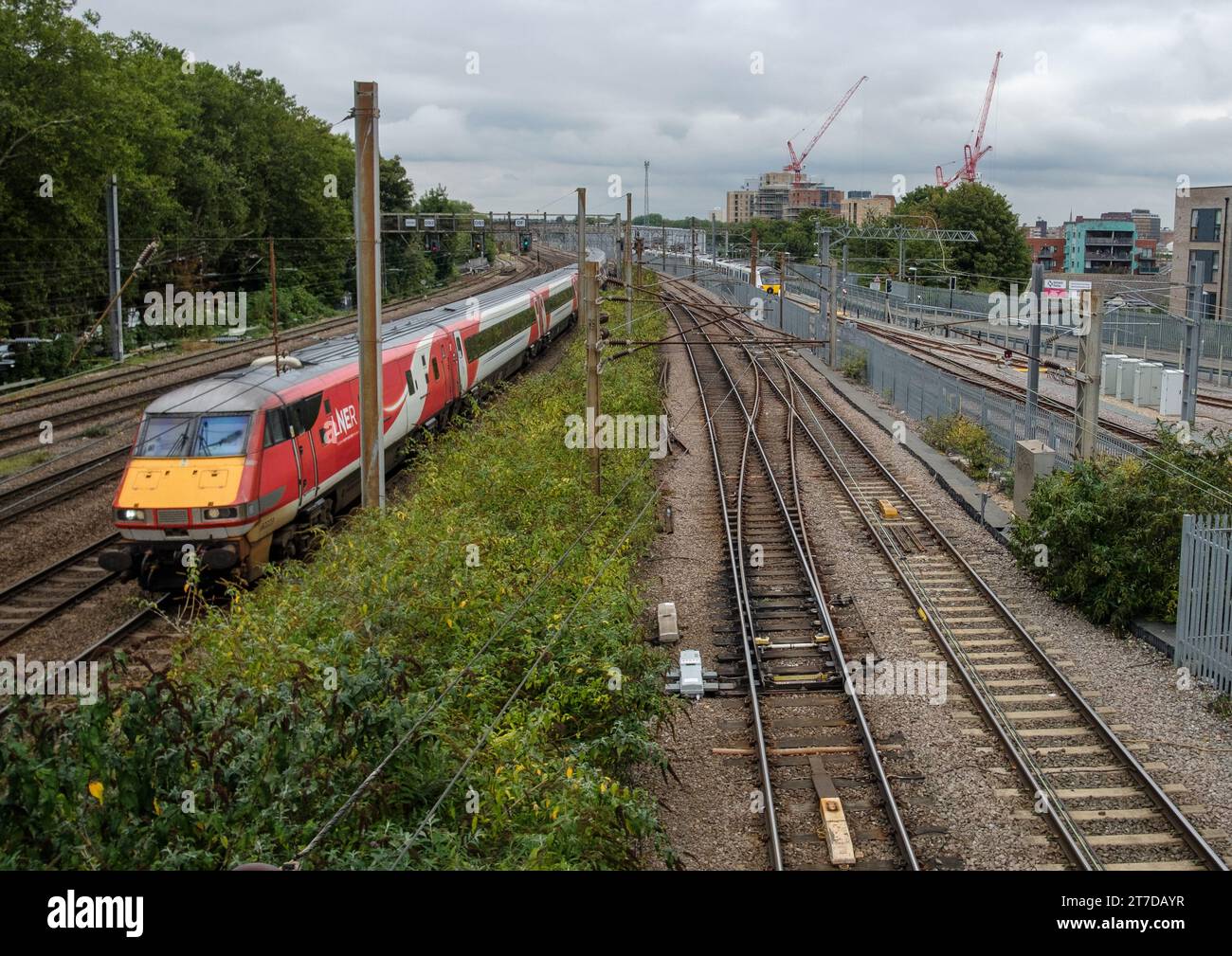 An LNER train passing through Hornsey, London Stock Photo - Alamy