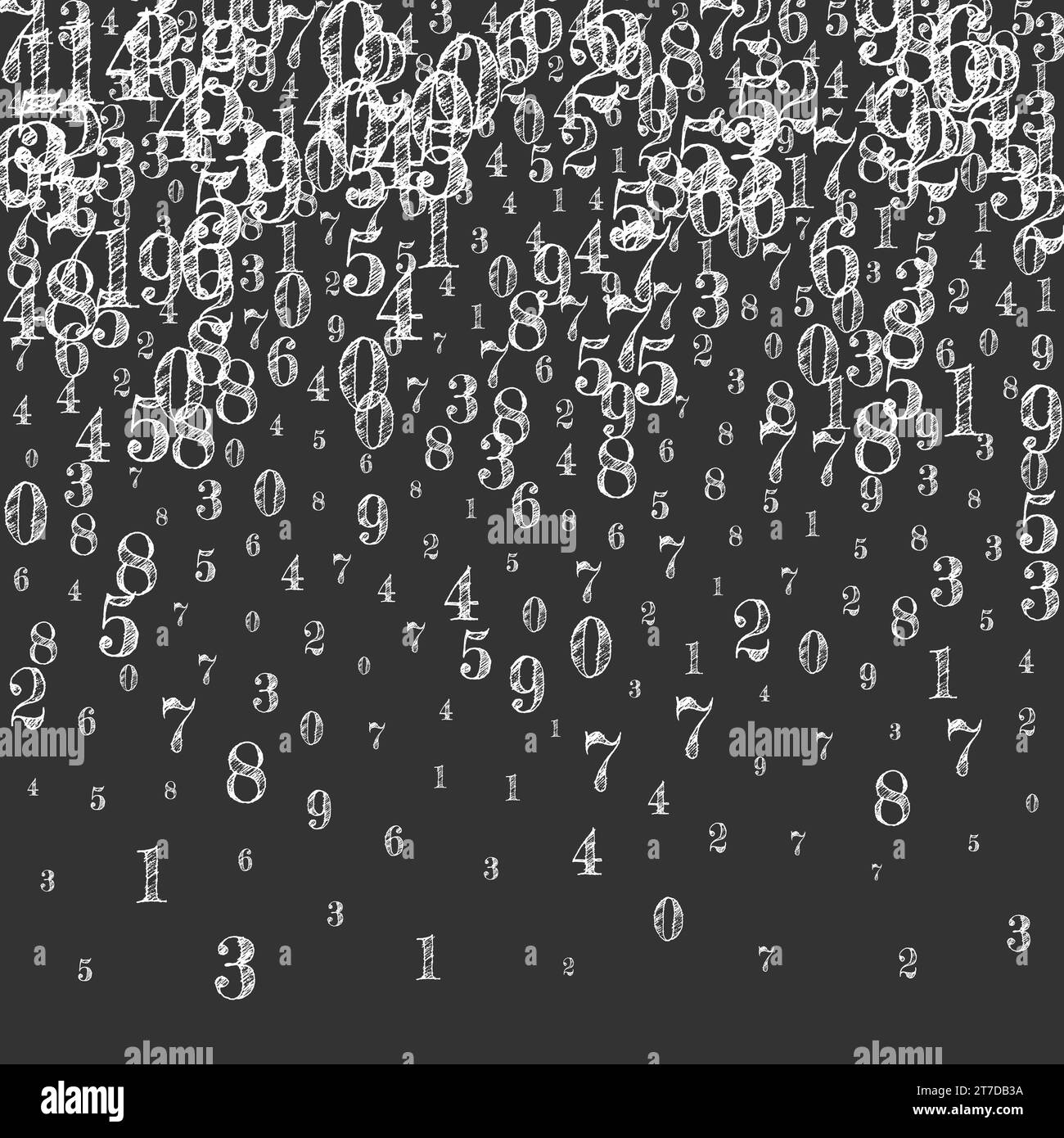 Flying digits and numbers. School math notebook cover. Back to school ...