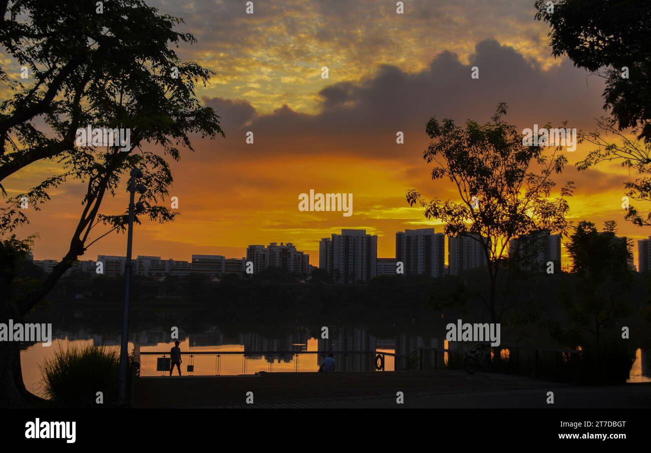 A morning view of Lakeside Garden which is part of Jurong Lake Gardens ...