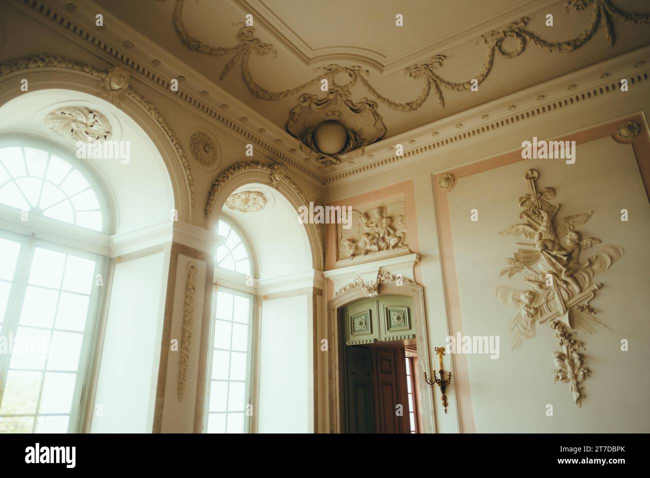 Beautiful vintage interior Barocco rococo style in the Benrath Castle ...