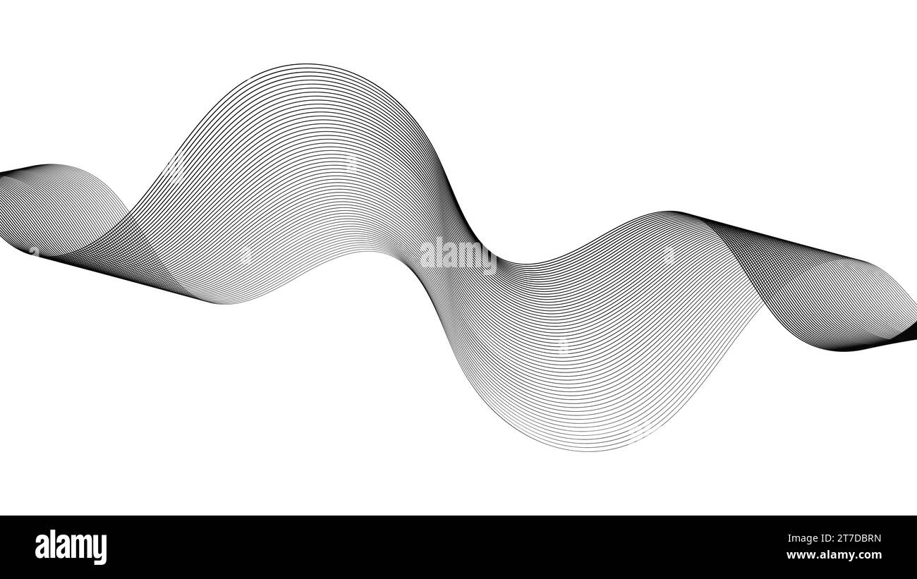 Sound wave flow, digital analog radio wave curve flow wavy Stock Vector ...