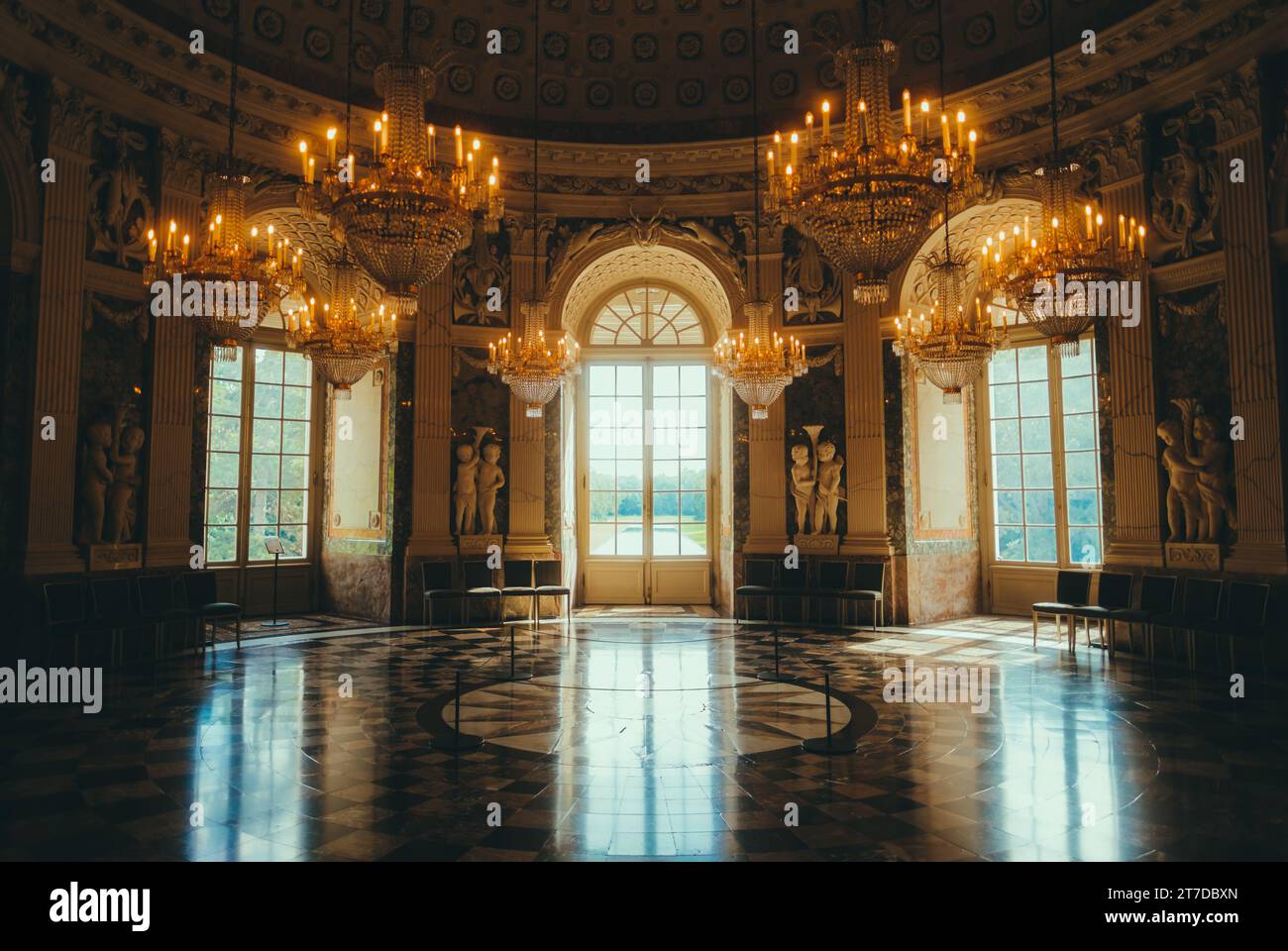 Beautiful vintage interior Barocco rococo style in the Benrath Castle ...