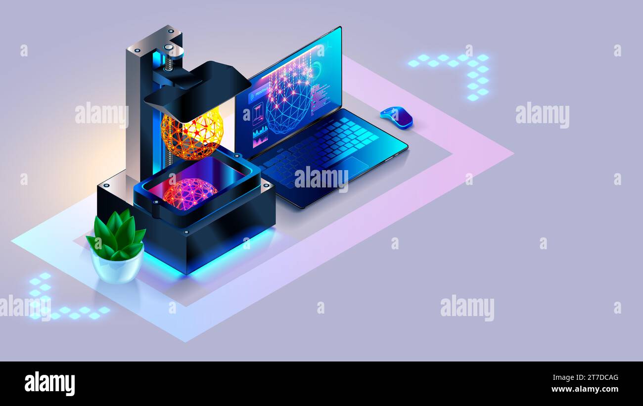 Photopolymer LCD 3d printer printed model of resin. 3d printer ...