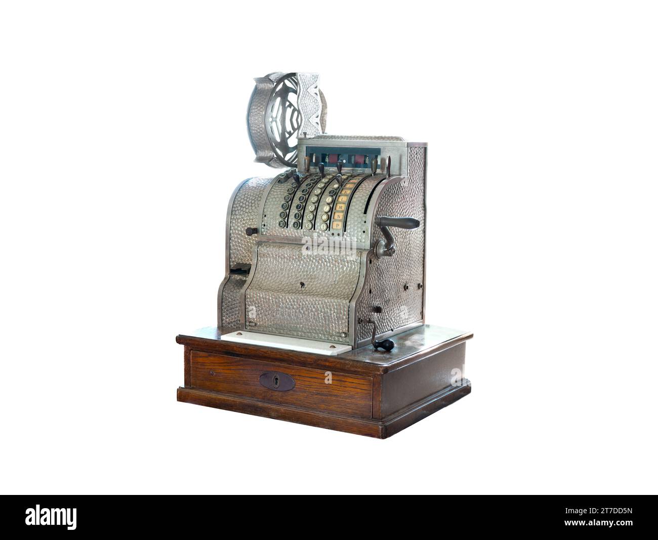 cash desk old machine isolated on white background Stock Photo - Alamy
