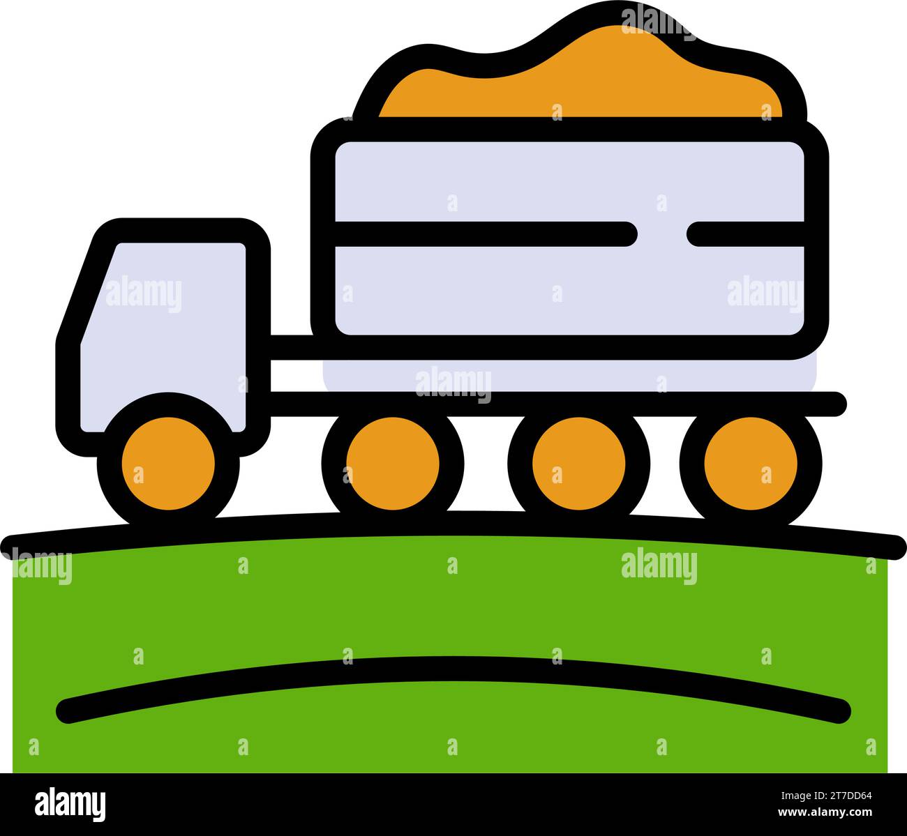 Cargo truck color vector icon. Flat cargo truck icon, simple vector ...