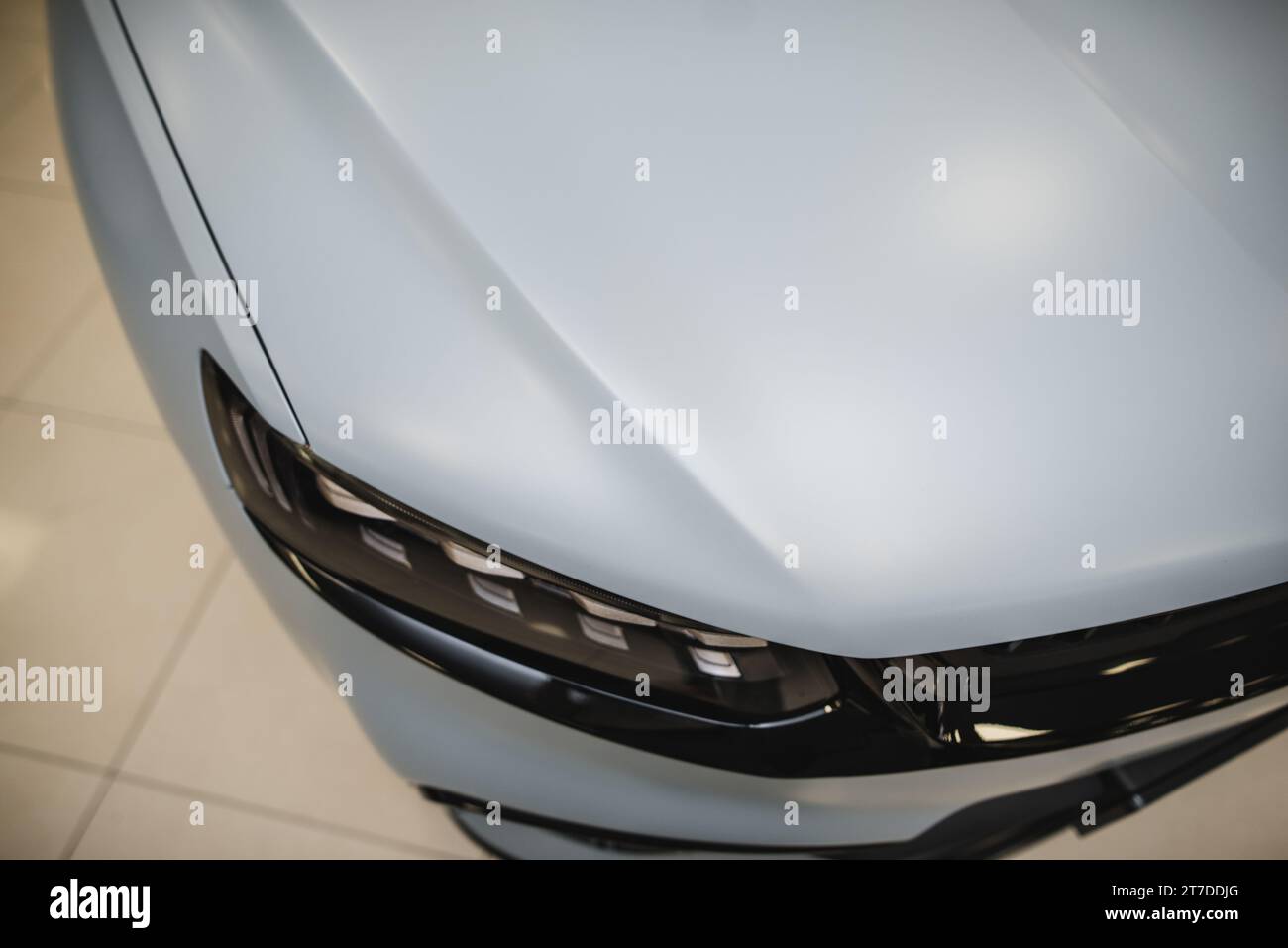 Modern car wrapped in grey color matte vinyl. High quality photo Stock ...