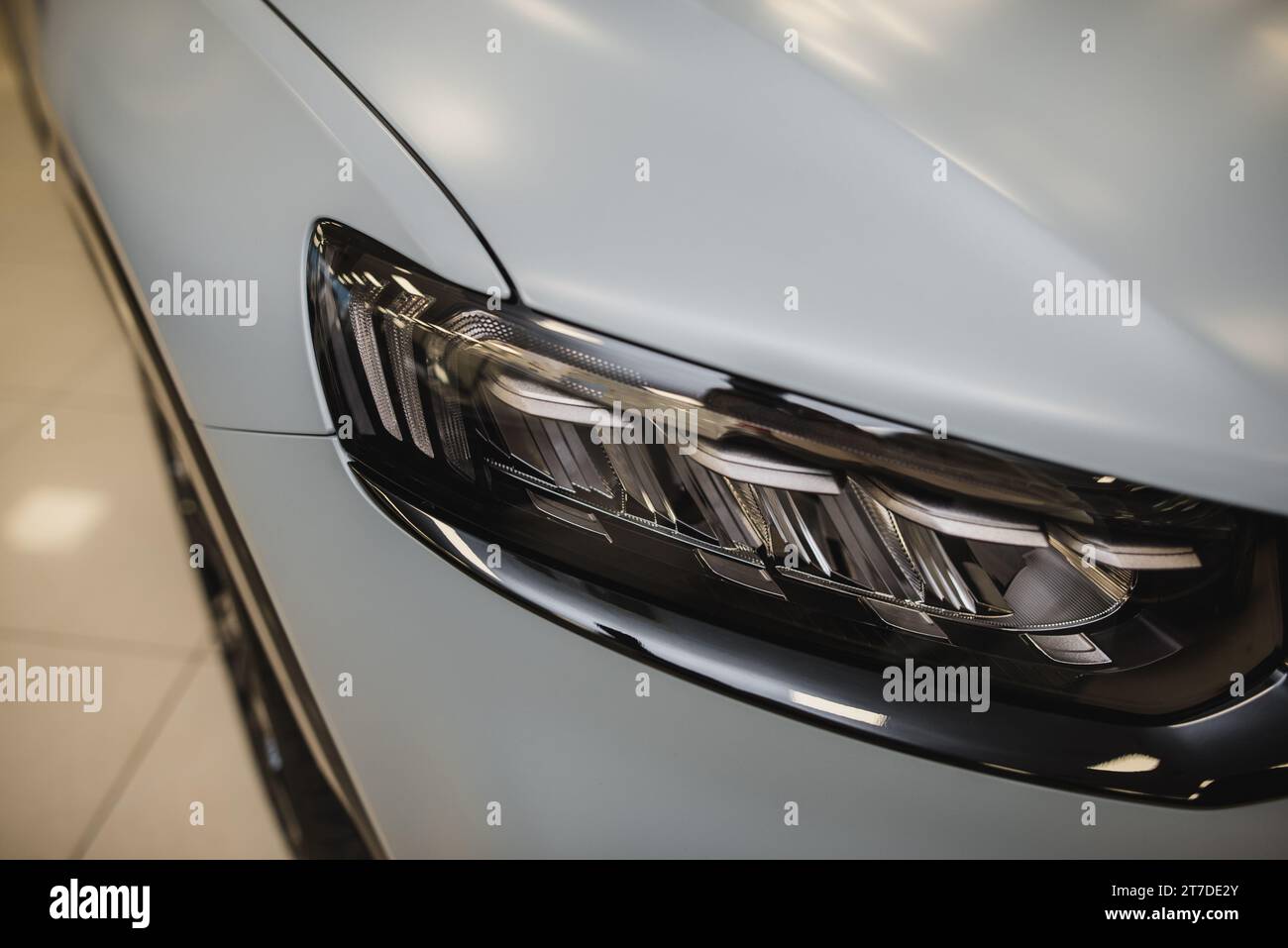 Modern car wrapped in grey color matte vinyl. High quality photo Stock ...