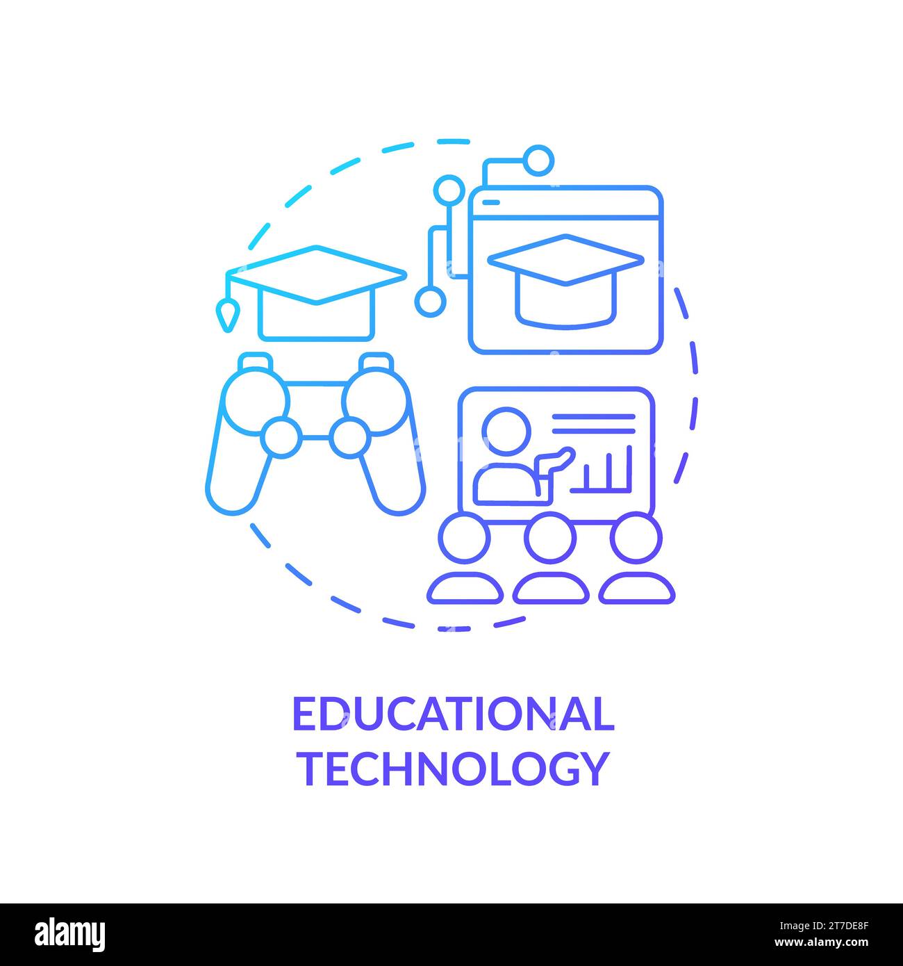 Gradient Line Icon Educational Technology Concept Stock Vector Image