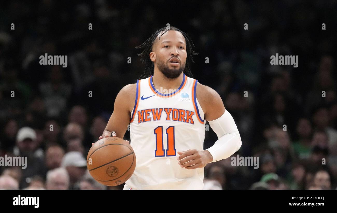 New York Knicks guard Jalen Brunson (11) during an NBA basketball game ...