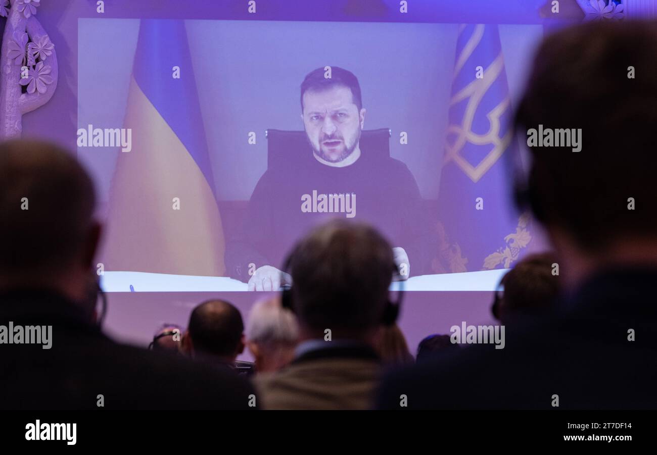 15 November 2023, Saxony, Leipzig: Ukrainian President Volodymyr ...