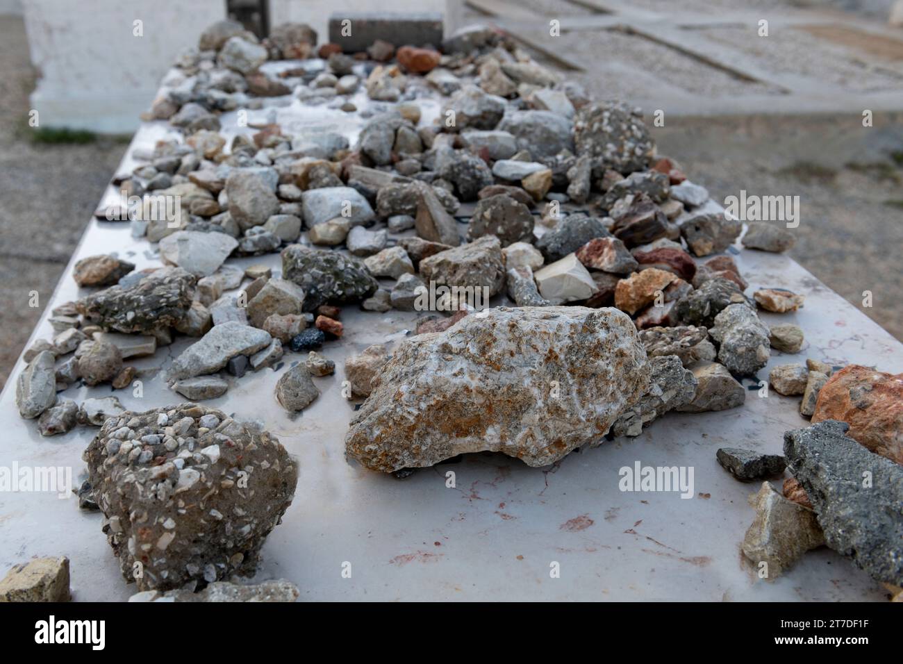 Jewish graves in the Mount of Olives cemetery in Jerusalem. Mourners ...