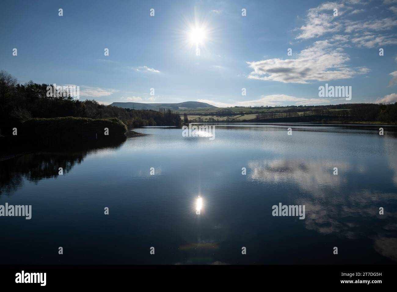 Bottom's reservoir, Tintwistle, Derbyshire, the lowest in a series of ...