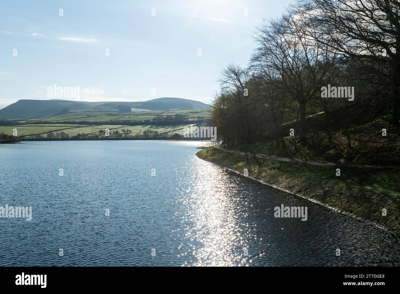 Bottom's reservoir, Tintwistle, Derbyshire, the lowest in a series of ...