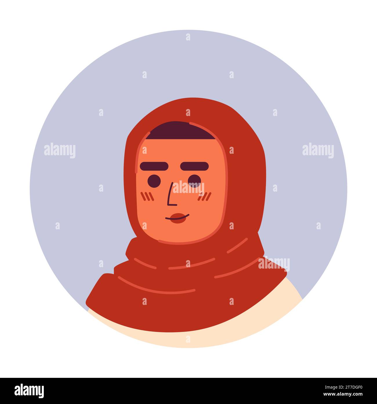 Muslim hijab woman relaxed smiling 2D vector avatar illustration Stock ...