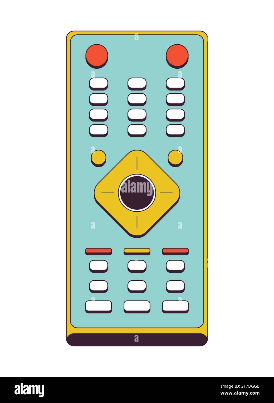 TV remote control buttons 2D linear cartoon object Stock Vector Image ...