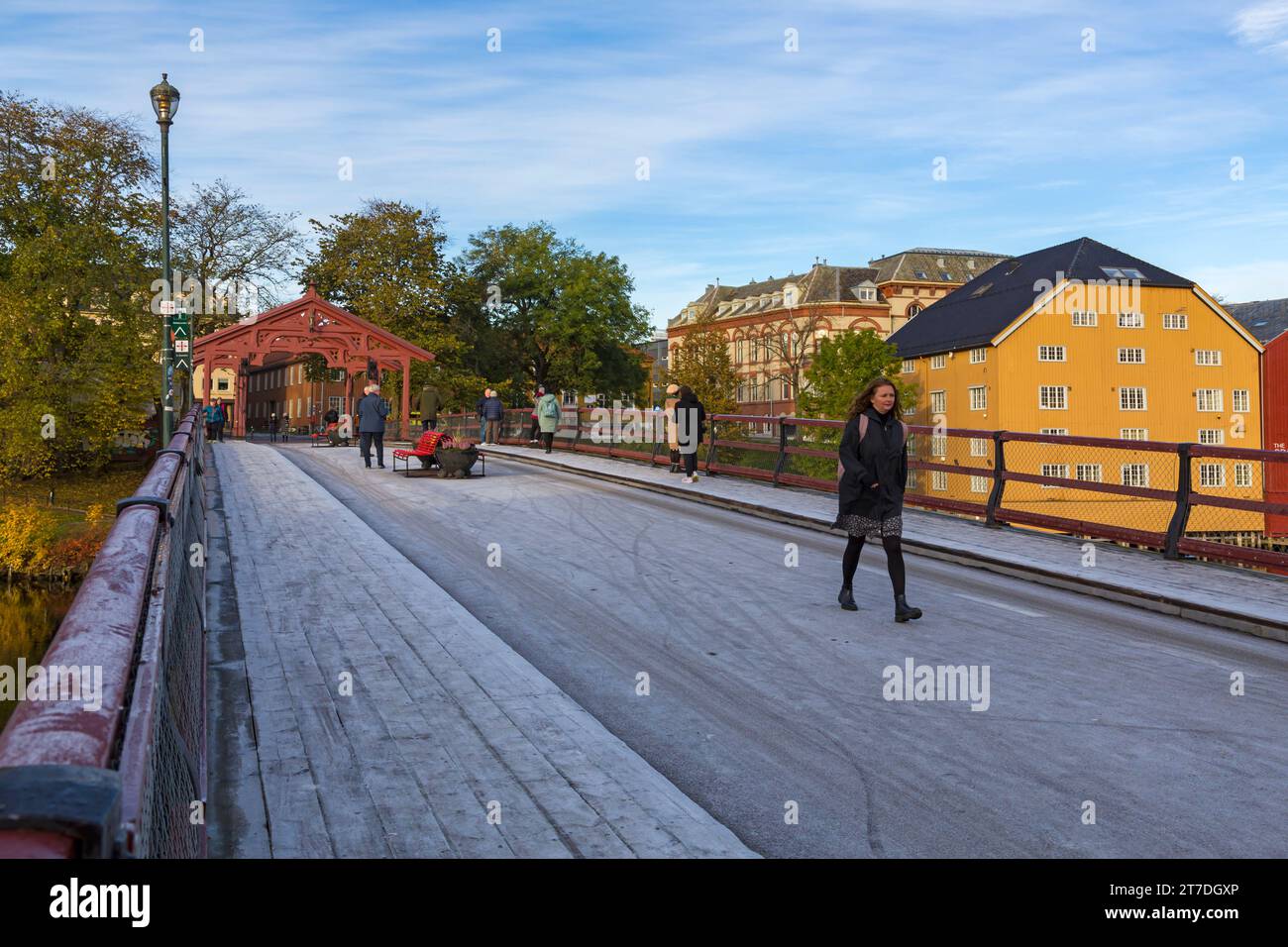 Gamle Bybro, Old Town Bridge with beautiful red gates, known as “The ...