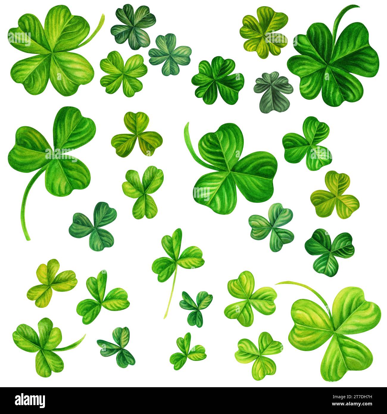 Watercolor green shamrock seamless banner for background design ...