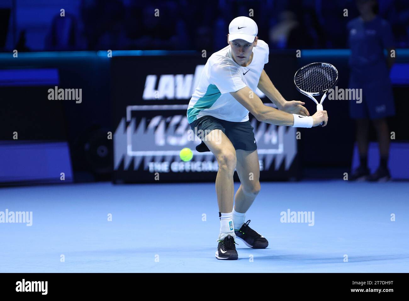 Torino, Italy. 15th Nov, 2023. Jannik Sinner of Italy in action during the singles match between ...
