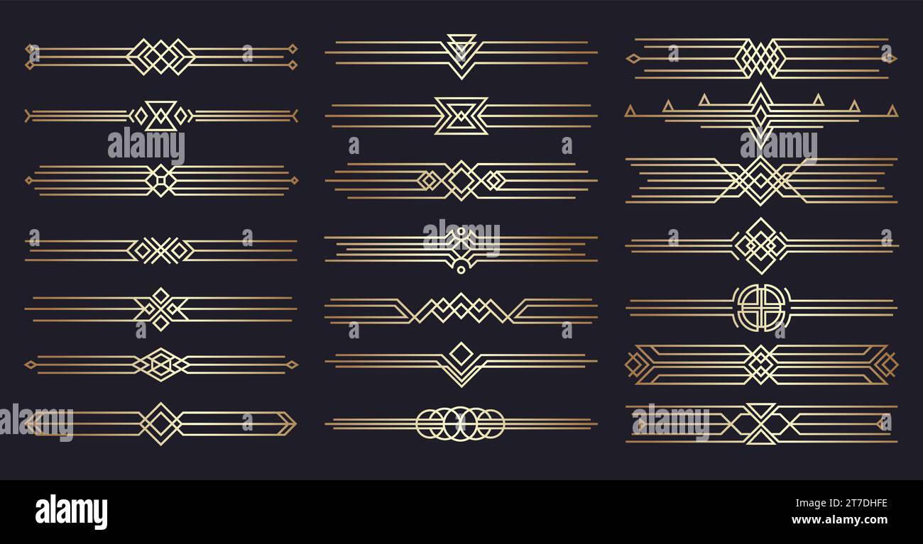 Art deco headers. Modern classic borders with floral ornamental accent ...