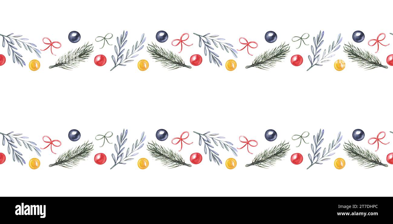 Watercolor Christmas banner Stock Photo - Alamy