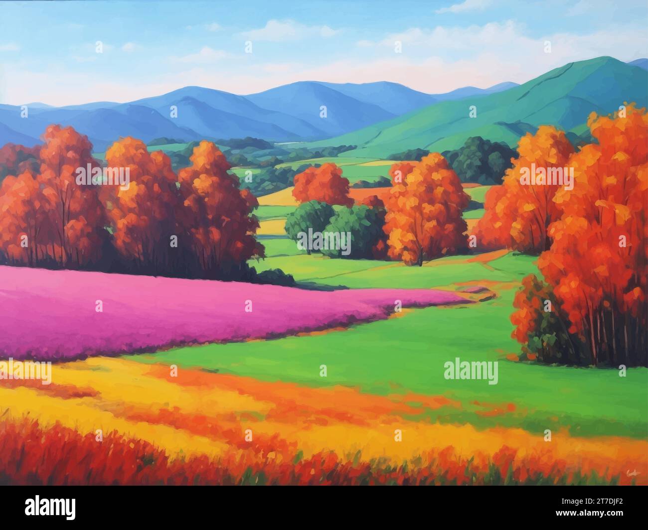 Colorful landscape painting hi-res stock photography and images - Alamy