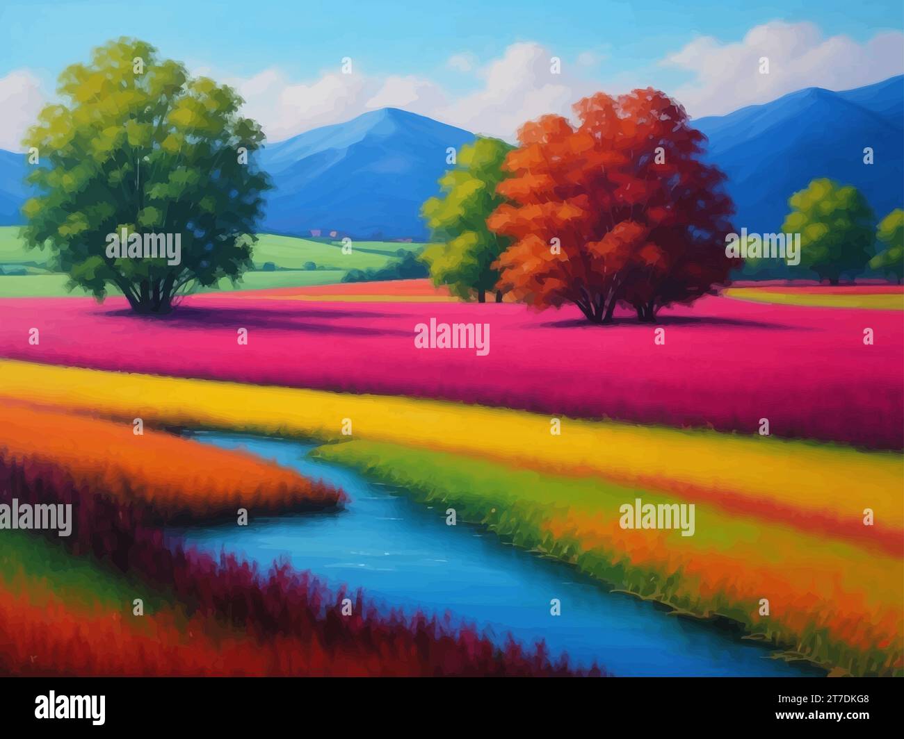 Colorful landscape painting hi-res stock photography and images - Alamy