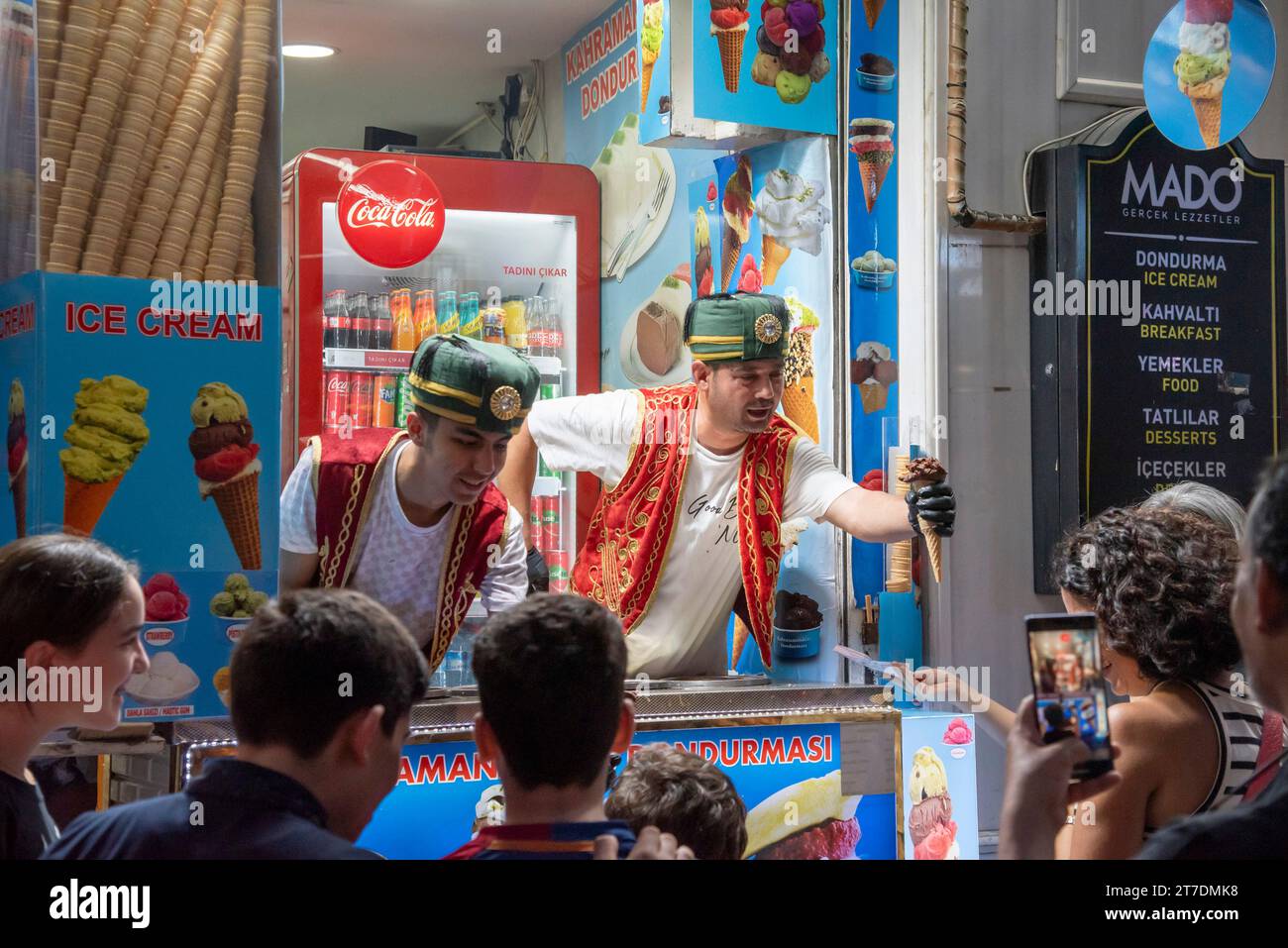 Purchasing ice cream from the jokers on Istiklal in Istanbul Turkey ...