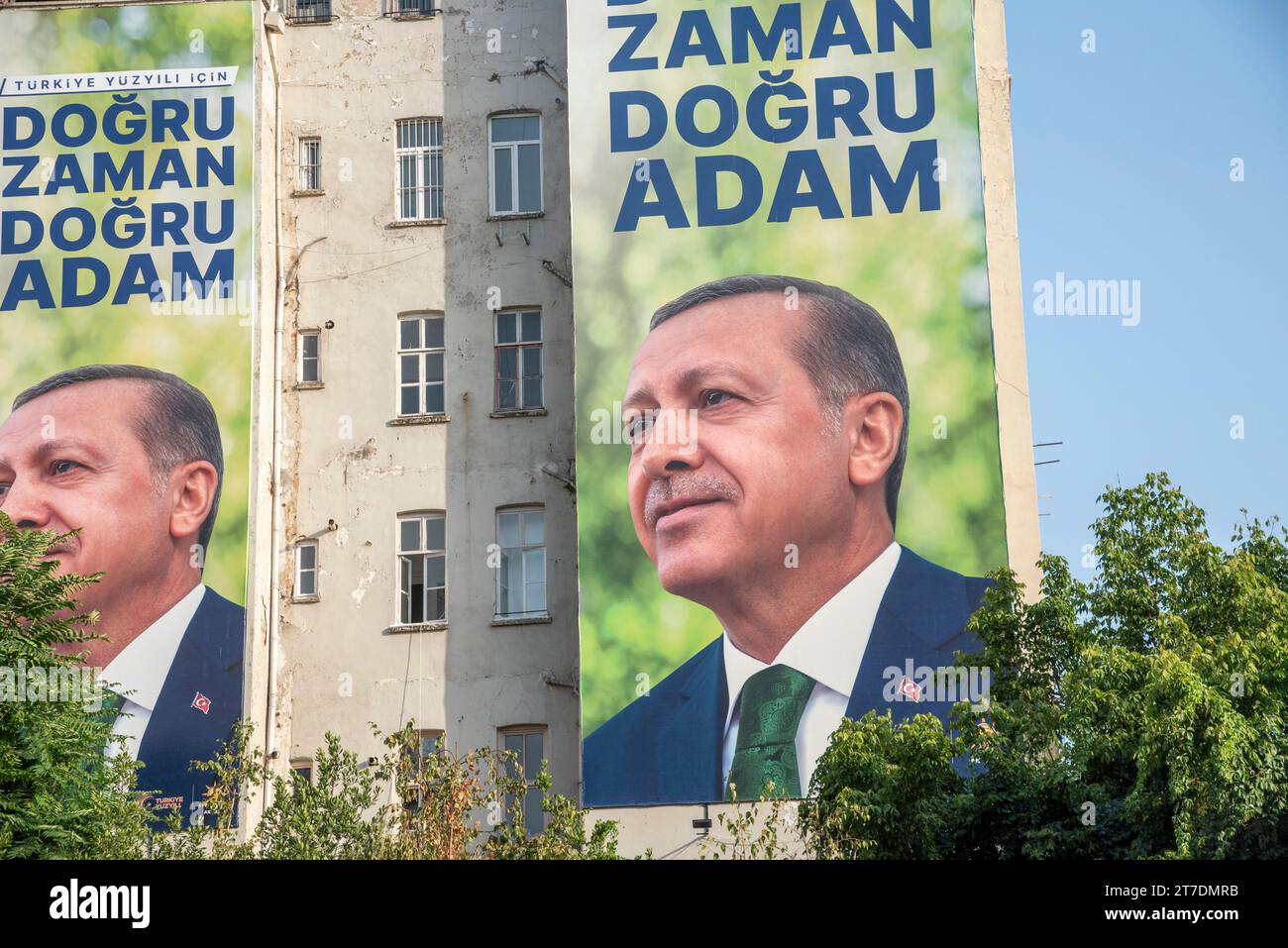 Huge Recep Tayyip Erdoğan political posters in Istanbul Turkey Stock ...