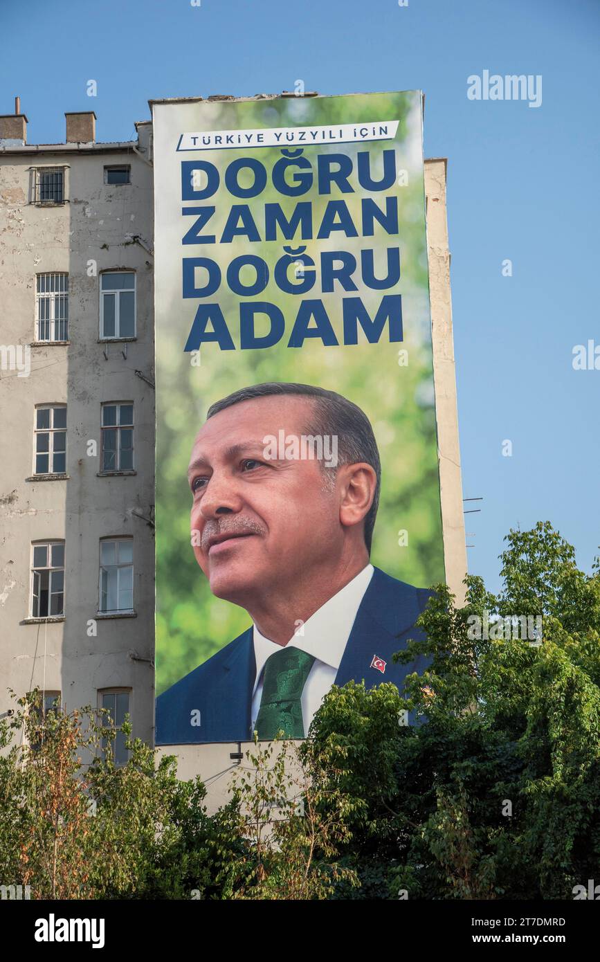 Huge Recep Tayyip Erdoğan political posters in Istanbul Turkey Stock ...