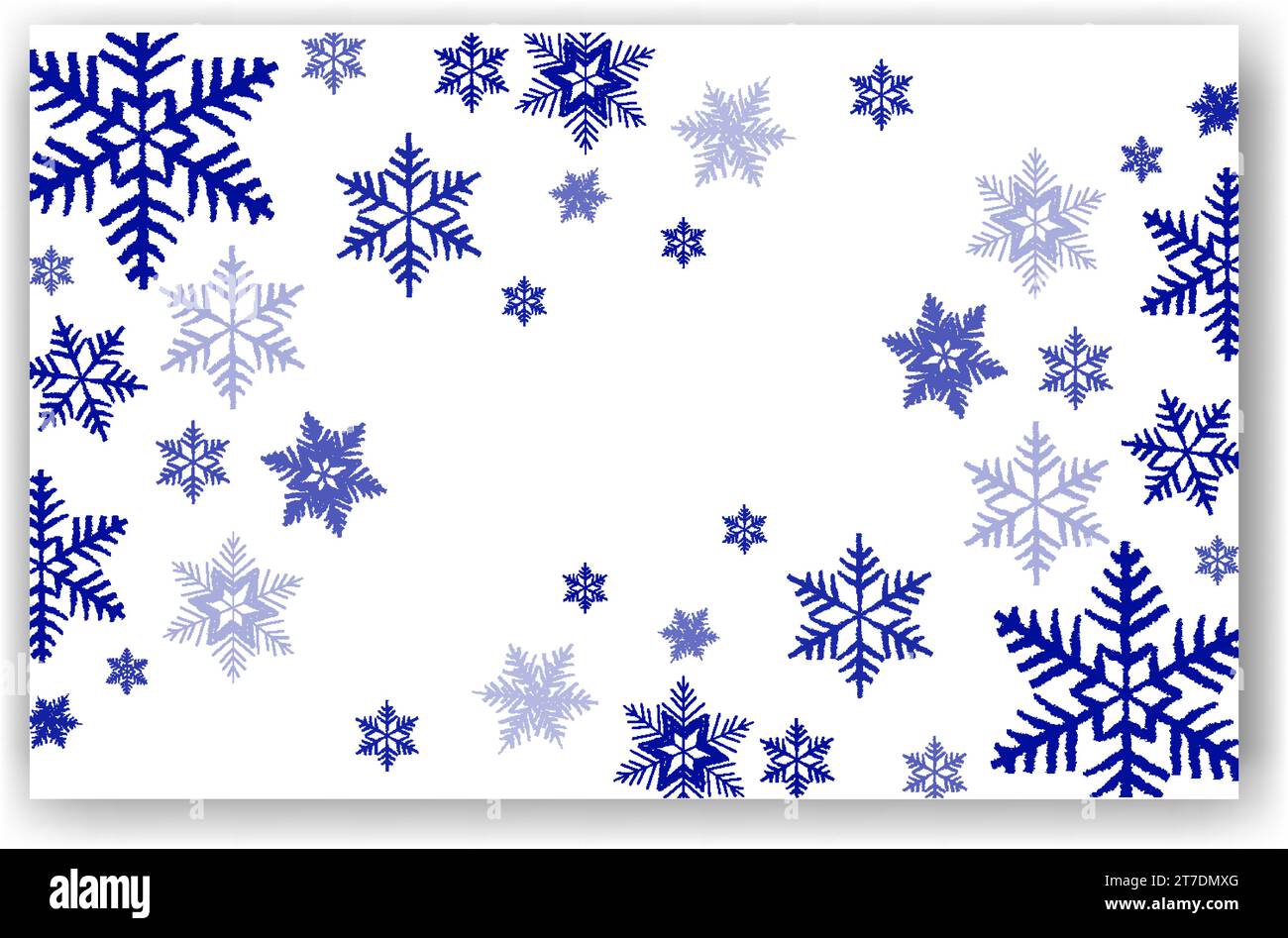 Beautiful falling snowflakes, wallpaper, background with copy space. Winter dust ice particles ...